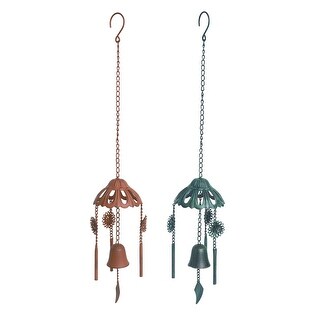 Transpac Metal Rustic Chime Set of 2 Spring Home Decorations - Multi ...