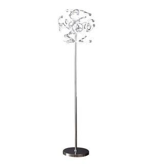Rue 63 Inch Floor Lamp, Ring LEDs, Metal Round Base, Modern Chrome ...