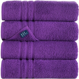Lilac Purple Bath Towels 4 Pack Soft and Absorbent, Premium Quality ...