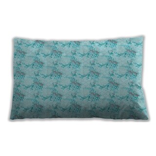Ahgly Company Patterned Indoor-Outdoor Tron Blue Lumbar Throw Pillow ...
