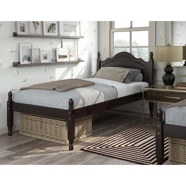 100 Solid Wood Reston Twin Size Panel Headboard Platform Bed by Palace Imports On Sale Bed Bath Beyond 9423740