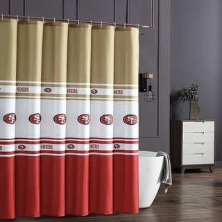 San Francisco 49ers NFL Licensed Step-Repeat Textured Fabric Shower ...