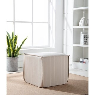Square Pouf with Foam Core - Tan Micro Stripe - Bed Bath & Beyond ...