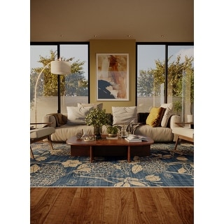 Ginza Six Washable Hydrangea Night Bloom Area Rug - Bed Bath & Beyond ...