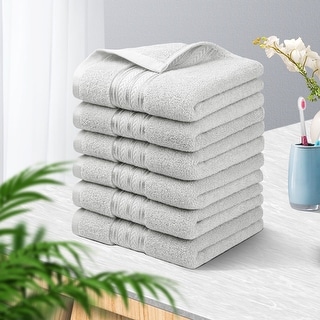 Luxury Hand Towels 100% Cotton 6 Pcs Absorbent Ringspun Face Towels ...