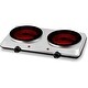Electric Double Infrared Burner Ceramic Glass Hot Plates Cooktop with 6 ...