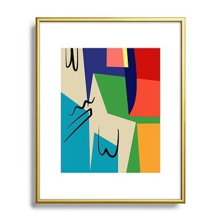 Little Dean Multicolor abstract geometric Metal Framed Art Print - Bed ...