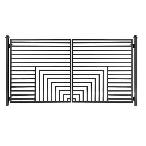 ALEKO Modern Florence Style Garden Dual Swing Steel Driveway Gate 12 ft ...