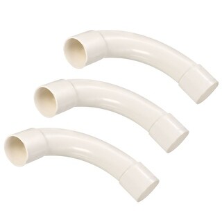 PVC Water Pipe Elbow Fitting 50mm ID 285mm Length Tube Adapter, White ...