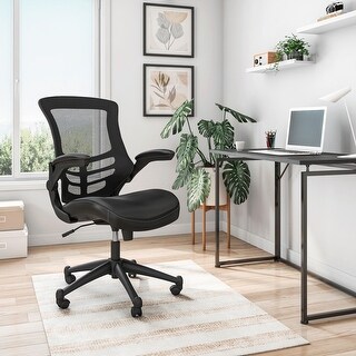 Mobili Stylish Mid-Back Mesh Office Chair with Adjustable Arms, Black ...
