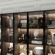 Modular Wood Finish Display Cabinet LED Light Kitchen Living Storage ...