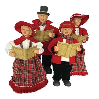 20 inches To 27 inches Red Plaid Carolers, Set of 4 - Bed Bath & Beyond ...