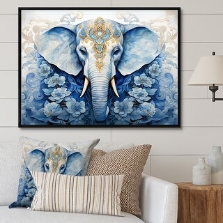 Designart "Hinduisim Elephant Majesty" Spiritual Framed Wall Art Living ...