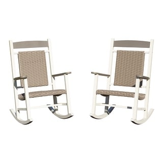 Outdoor Rocking Chairs Set Of 2, Durable Hdpe Patio Oversized Rockers ...