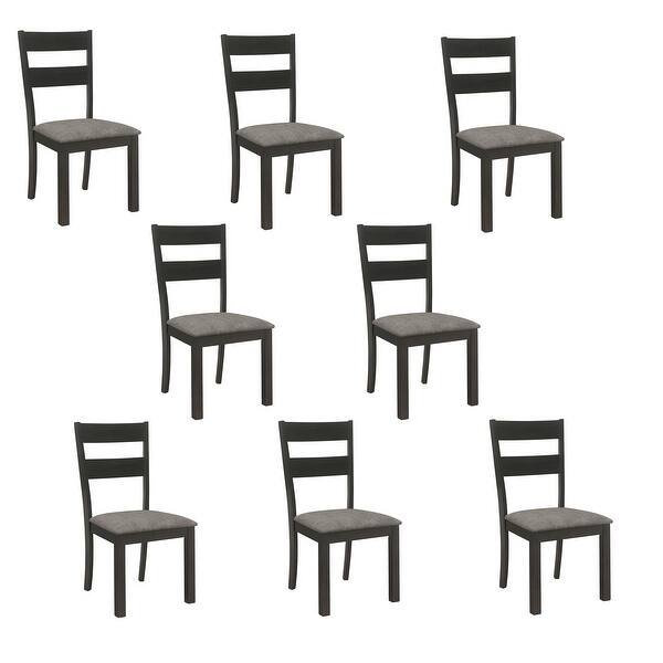 Griffon Dark Grey and Black Ladder Back Dining Chairs (Set of 8) - Bed ...