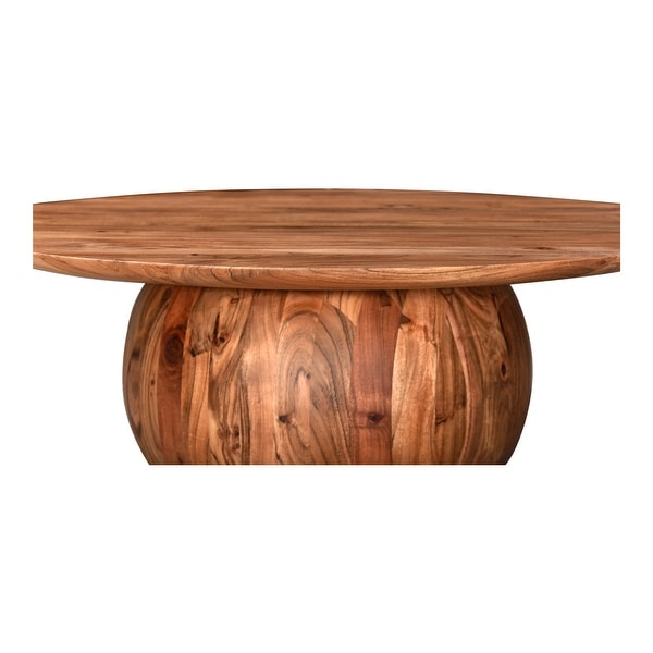 Aurelle Home Modern Solid Acacia Wood Round Base Coffee Table Bed Bath Beyond 31513368