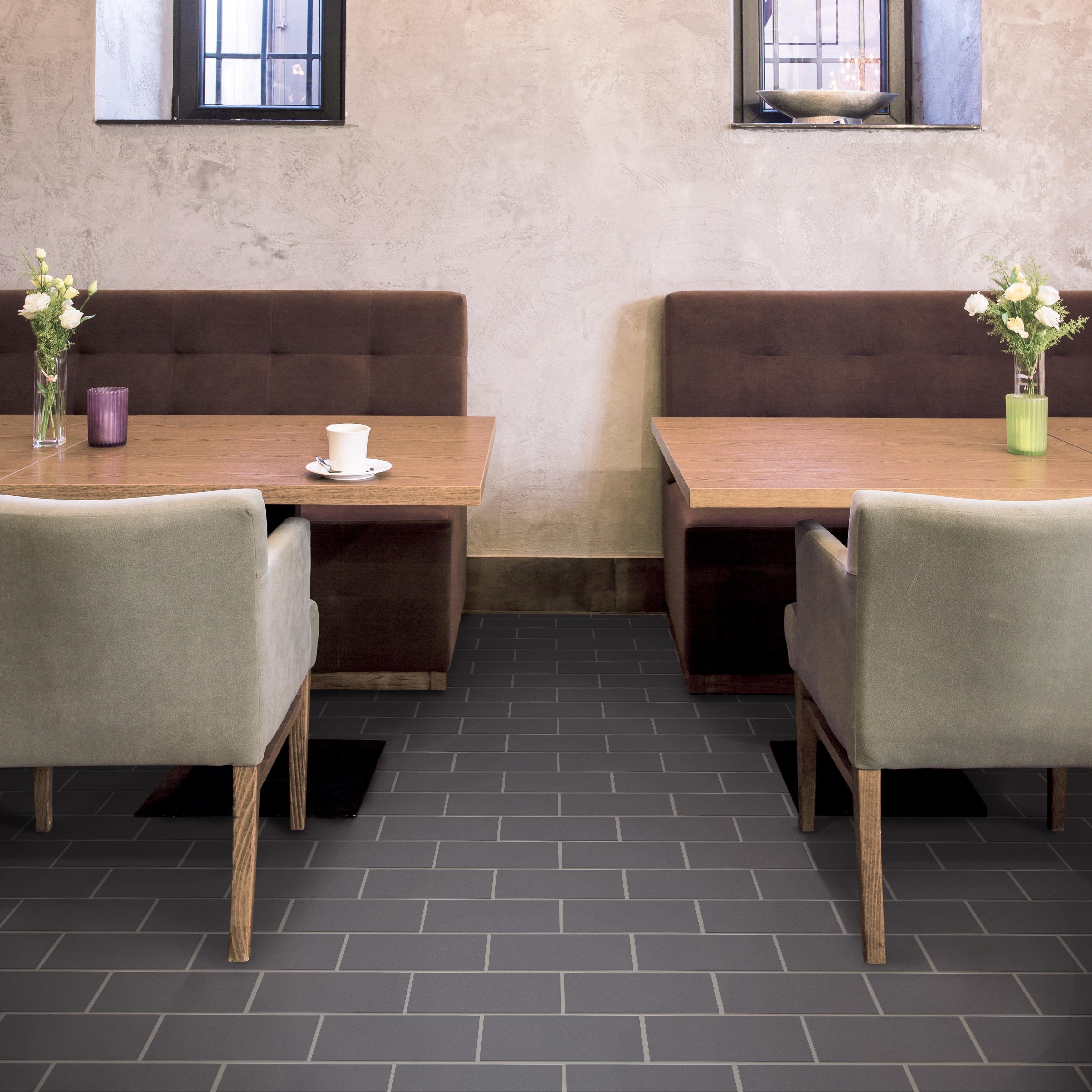 Merola Tile Majestic Tiena Black 9-3/4" x 9-3/4" Porcelain Floor and ...