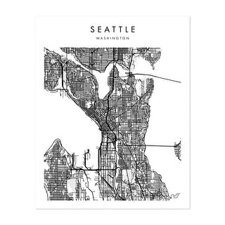 Seattle Washington Maps Architecture Black White Art Print/Poster - Bed ...