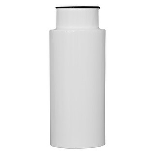 Foreside Home & Garden White Enamel Black Rim Metal Vase - Bed Bath ...