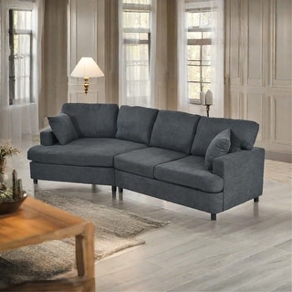 U-Style 3 Seats Streamlined Sofa with 2 pillows - Bed Bath & Beyond ...