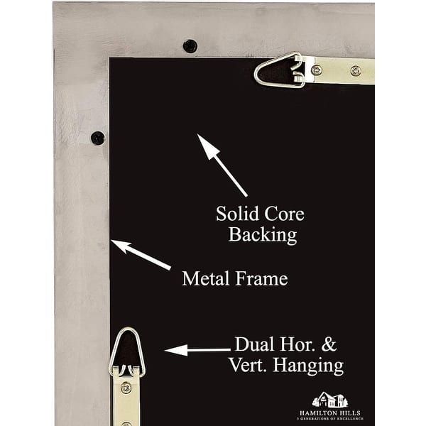Contemporary Brushed Metal Wall Mirror Glass Panel Bronze Framed Top ...