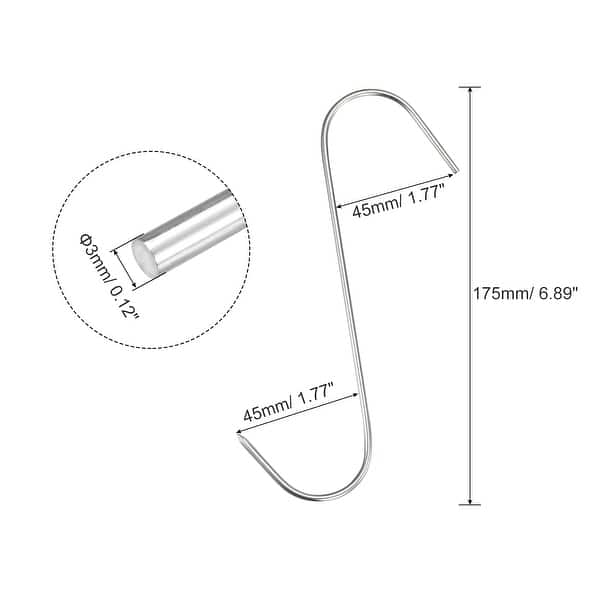 Meat Hook, Stainless Steel S-Hook, Meat Processing for Chicken 20Pcs ...
