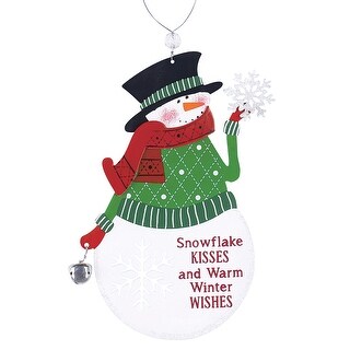 Adorable Snowman Kisses Christmas Ornament with Gift Box - 8.750 x 4. ...