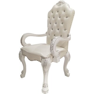 Adison Bone White and Ivory Tufted Arm Chair, Set of 2 - Bed Bath ...