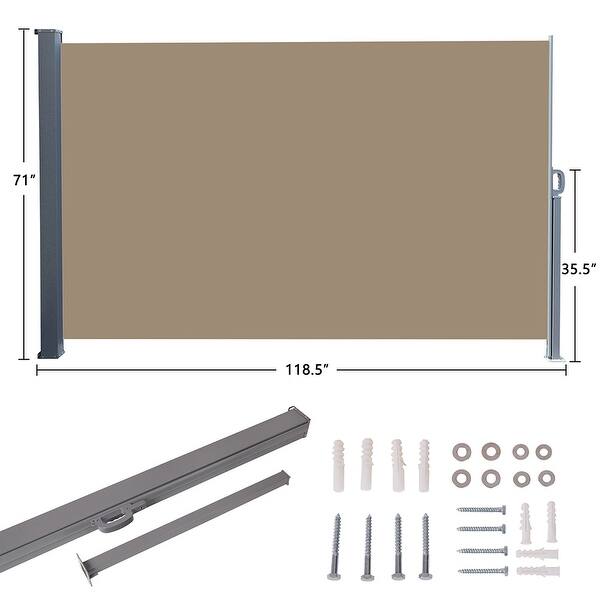 Outdoor Patio Single Side Awning Privacy Screen Pull Out Shed - Bed ...