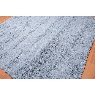 HandWoven Shag Blue, Shag Area Rug Wool Traditional Oriental Area Rug ...