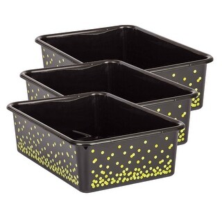 Teacher Created Resources Black Confetti Large Plastic Storage Bin ...