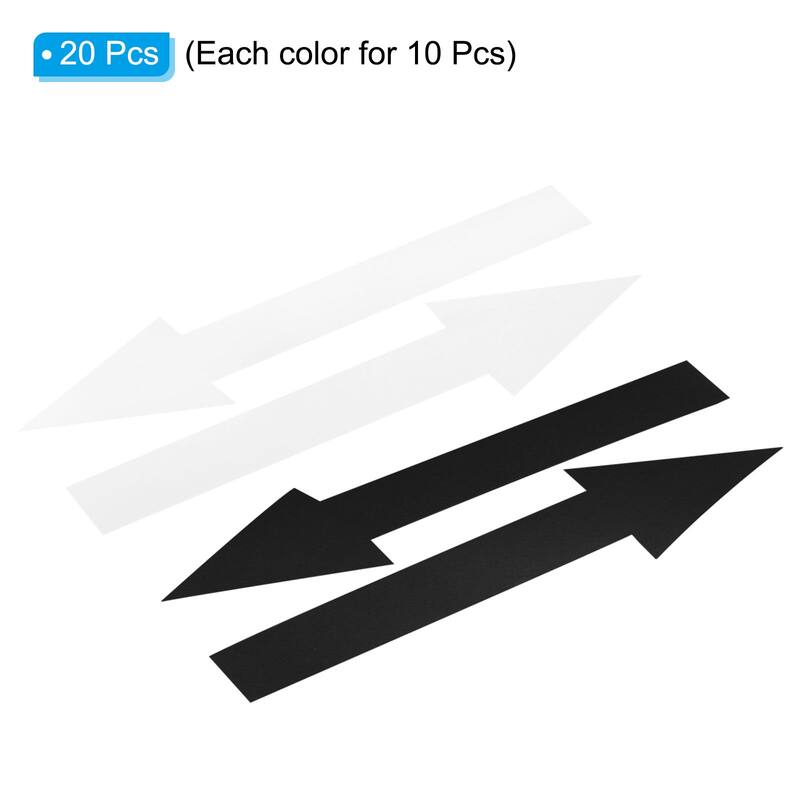 20Pcs 8"x2" Arrow Sticker Adhesive Large Arrow Sign Black/White ...