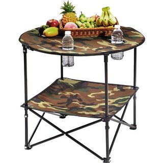 Camouflage Foldable Camping Table with 4 Cup Holders - Bed Bath ...