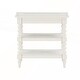 Antique White Nightstand with Spool Turned Legs and Pull-Out Tray for ...