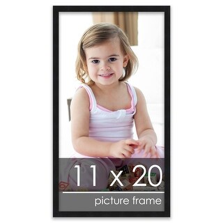 11x20 Contemporary Black Complete Wood Picture Frame with UV Acrylic ...