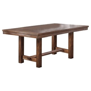 68 Inch Rectangular Dining Table, Classic Trestle Base, Brown Grain ...