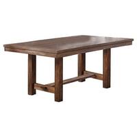 68 Inch Rectangular Dining Table, Classic Trestle Base, Brown Grain ...