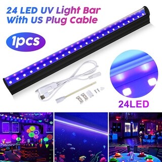 24 LED UV Blacklight Fixture USB Lamp Strip - Bed Bath & Beyond - 40644663