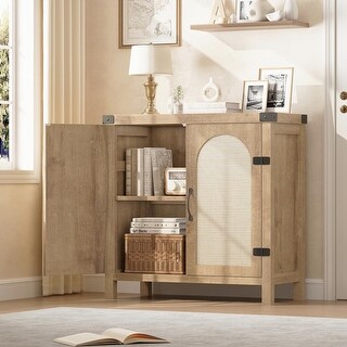 Rattan Sideboard Buffet Cabinet with Storage, Farmhouse Kitchen Accent Storage Cabinet - Bed ...