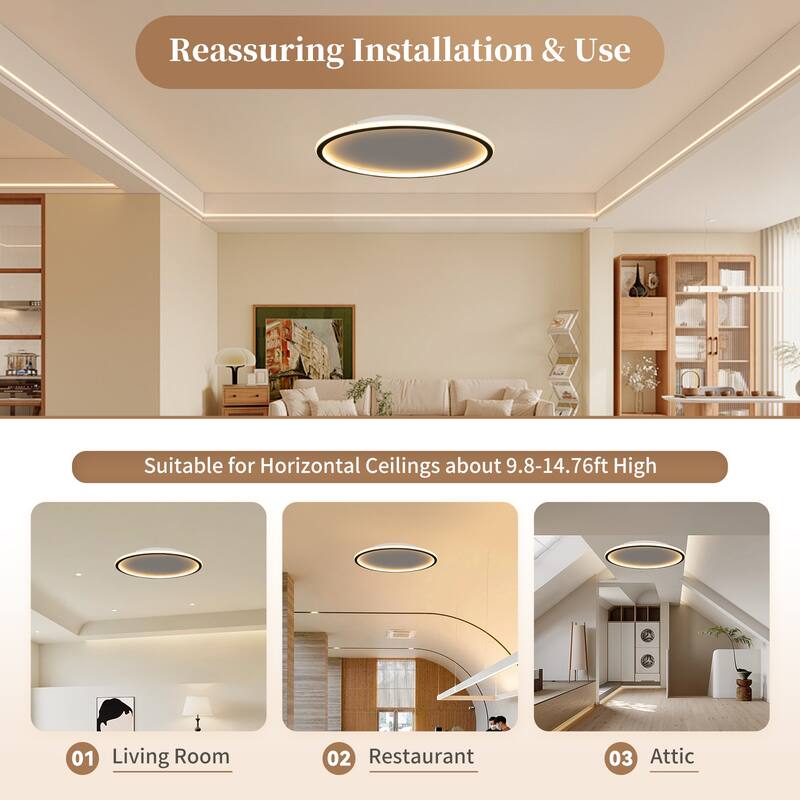Modern Dimmable Simple Flush Mount LED Ceiling Light - Overstock - 36098034