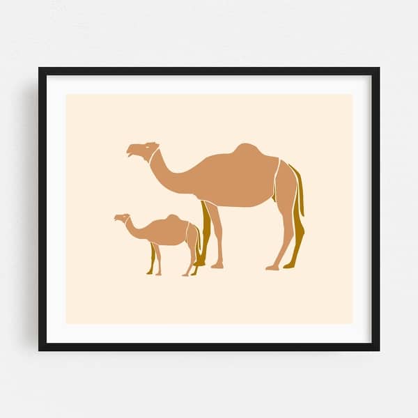 Camel Mother Illustrations 8 Bit Animals Desert Art Print/Poster - Bed ...