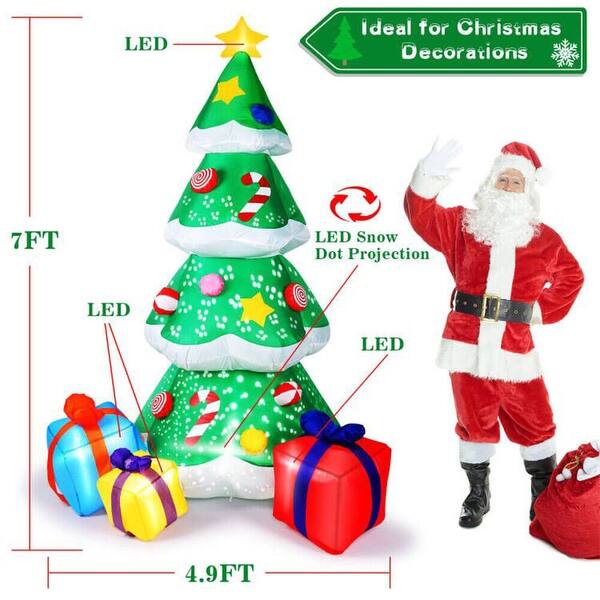 CAMULAND 7ft Giant Inflatable Christmas Tree with Built-in LED Lights ...