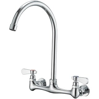 Wall Mounted Kitchen Faucet 2 Handle 8 Inch Center Commercial Kitchen ...