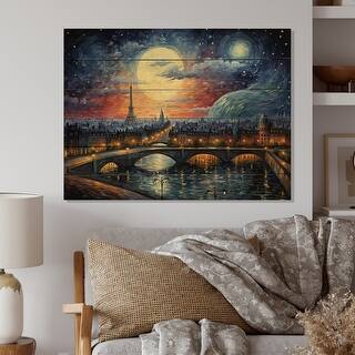 Designart "Masterpiece Paris City The Starry Night I" Architecture ...