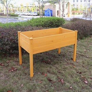 Wood Elevated Reinforced Garden Planter Box for Vegetable Flower - Bed ...