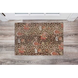 JACKOBEAN CHEETAH BROWN Doormat By Kavka Designs - Bed Bath & Beyond ...