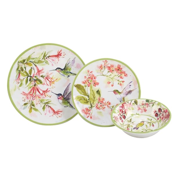 Certified International Hummingbirds Melamine 12-piece Dinnerware Set ...
