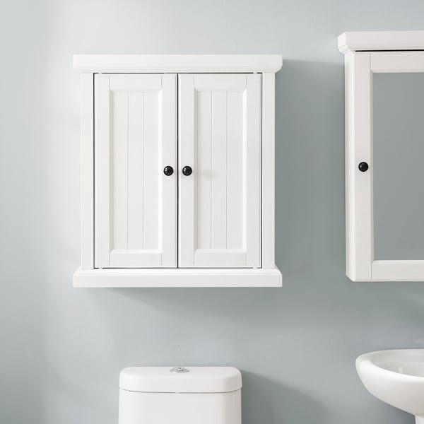 Crosley Seaside Wall Cabinet Distressed White