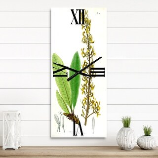Designart 'Vintage Brazilian Plant IV' Traditional Metal Wall Clock ...