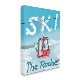 Stupell Ski Trolly The Rocky Mountains Winter Blue Canvas Wall Art ...